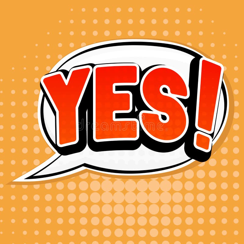 YES Red Sign in Comic Book Style Stock Vector - Illustration of word ...