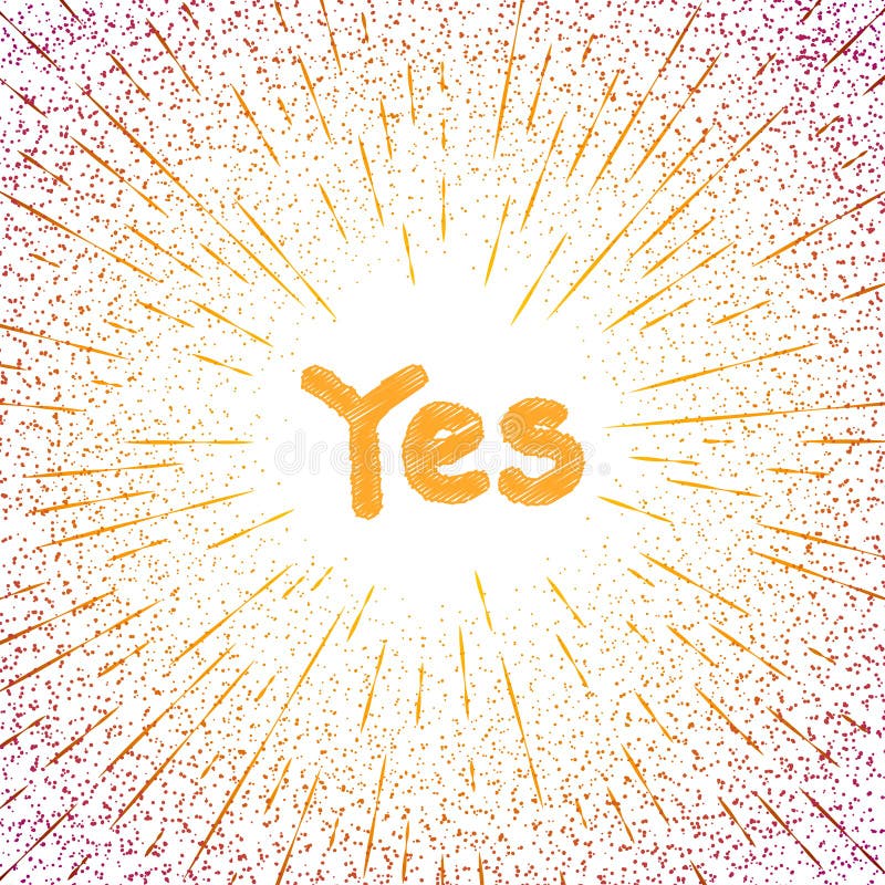 Yes Sign in Textured Ragged Rays. Stock Vector - Illustration of accept ...