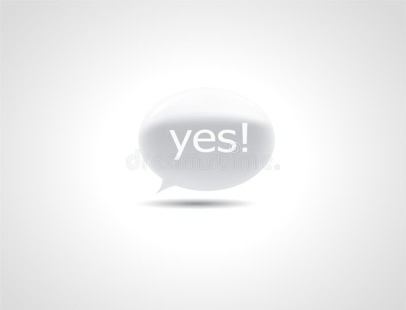 Yes speech bubble stock vector. Illustration of shape - 19624451