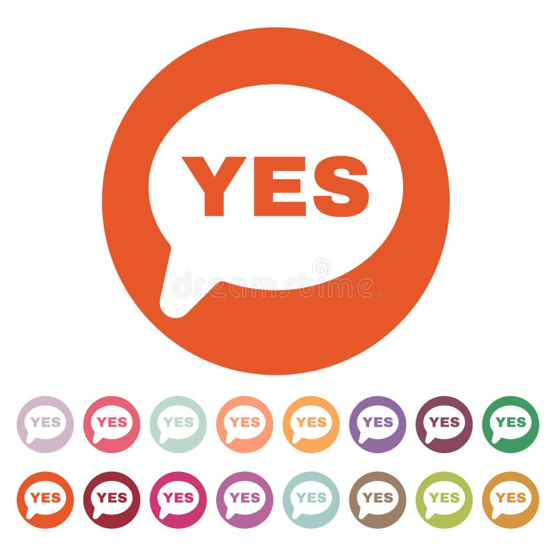 The YES Speech Bubble Icon. Social Network and Web Communicate Symbol ...