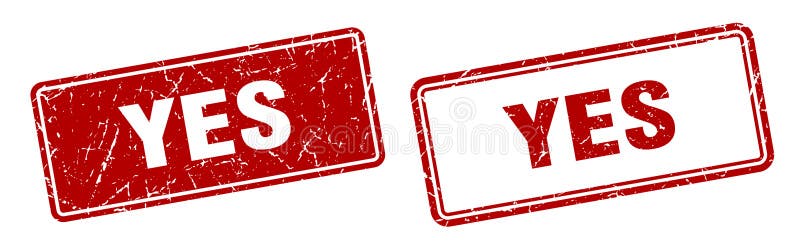 Yes Stamp Set. Yes Square Grunge Sign Stock Vector - Illustration of ...