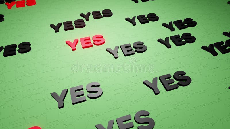 Yes Symbol or Yeah Marks on Purple Background 3d Render. Say Agree or ...