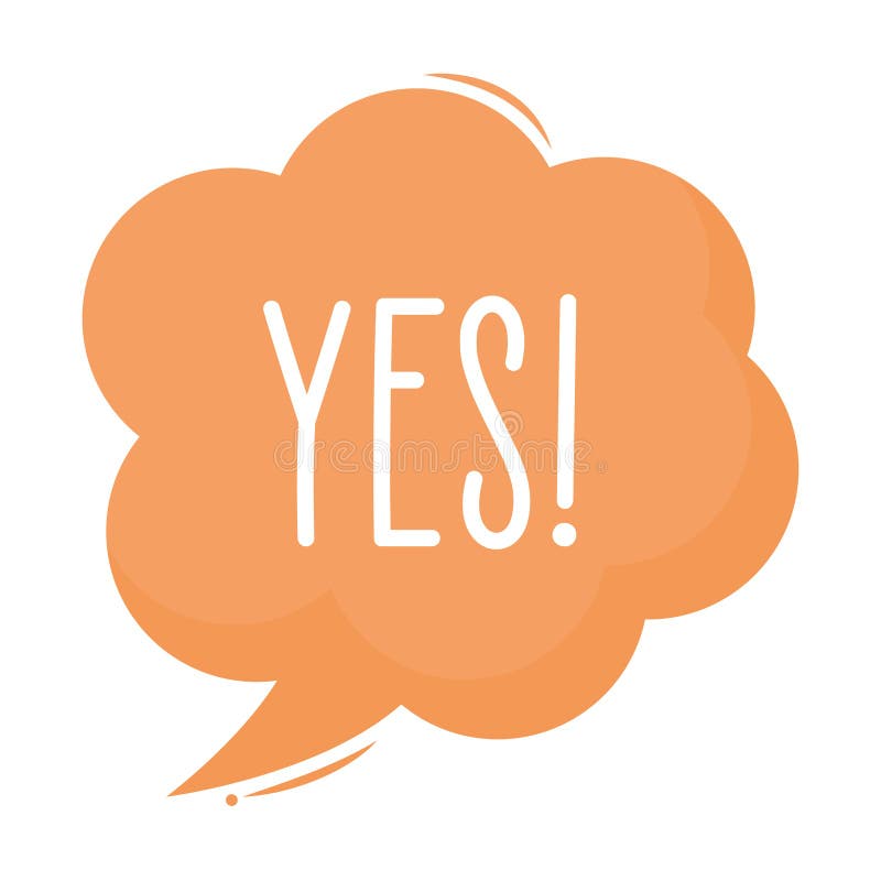 Yes text balloon stock vector. Illustration of comic - 214321815
