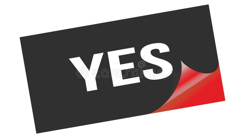 YES Text on Black Red Sticker Stamp Stock Illustration - Illustration ...