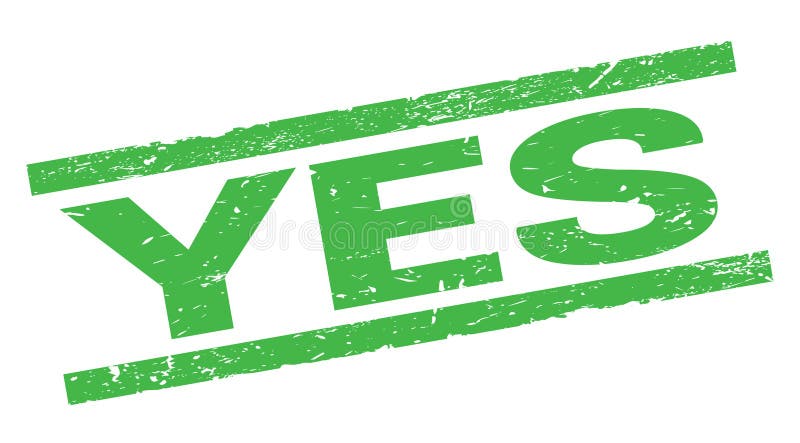 YES Text on Green Rectangle Stamp Sign Stock Illustration ...
