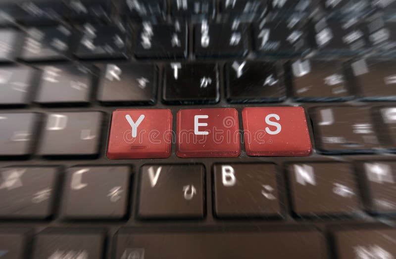 Yes text keyboard bussines stock photo. Image of laptop - 342485288