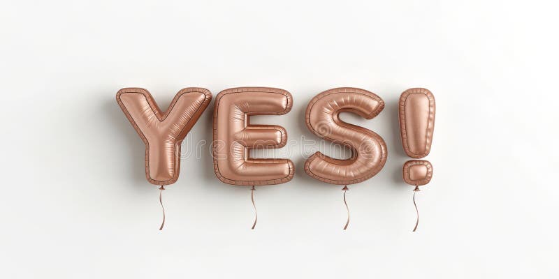 "YES!" Text in Mocha Mousse 3D Balloon Texture Stock Photo - Image of ...