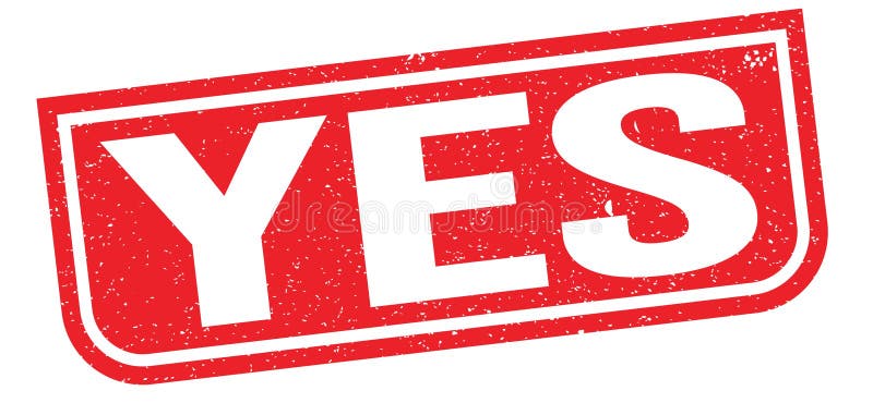 YES Text Written on Red Stamp Sign Stock Illustration - Illustration of ...