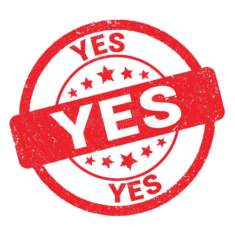 YES Text Written on Red Stamp Sign Stock Illustration - Illustration of ...