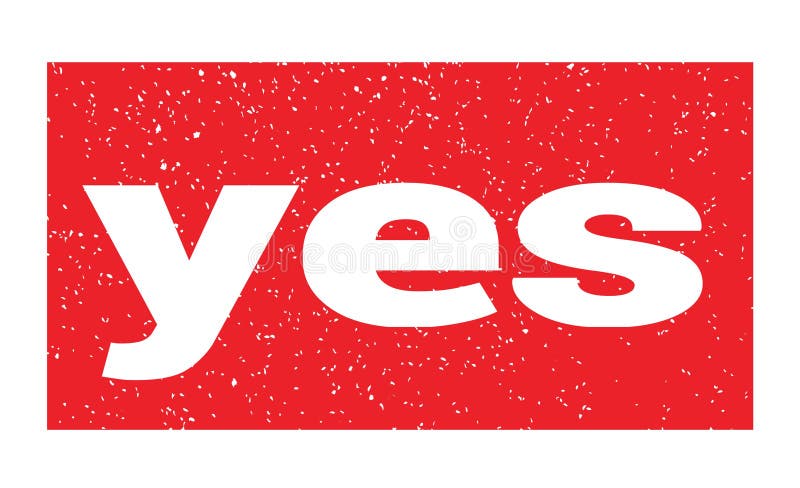 Yes Text Written on Red Stamp Sign Stock Illustration - Illustration of ...