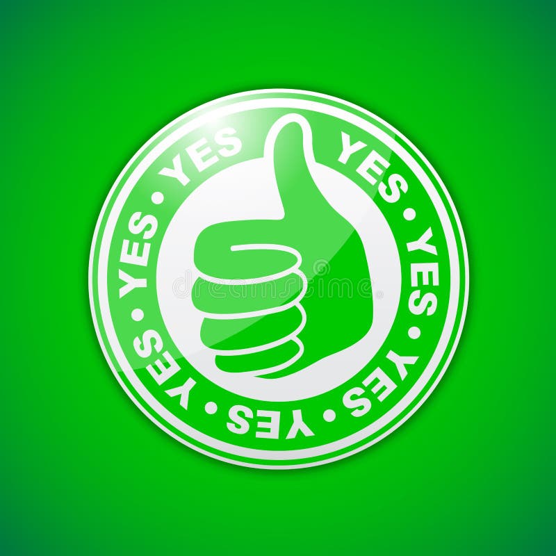 Yes thumbs up icon stock vector. Illustration of sign - 137826972