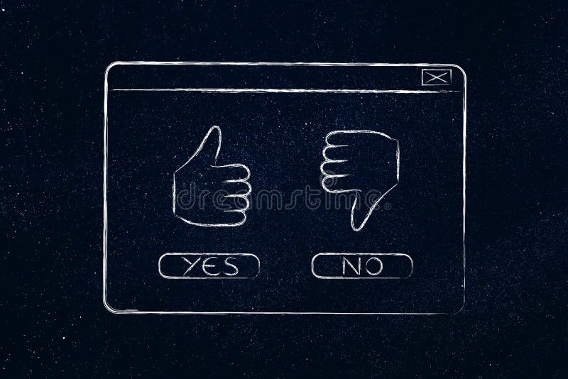 Yes Thumbs Up or No Thumbs Down, Pop-up Illustration Stock Image ...