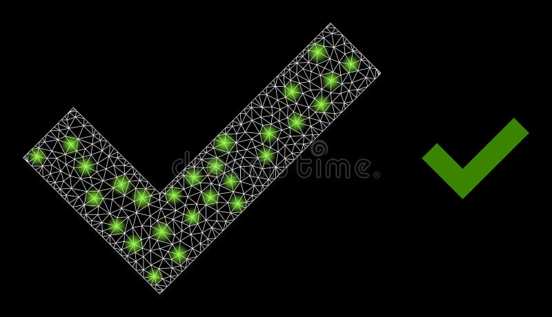 Yes Tick Icon - Wire Frame Mesh with Glare Dots Stock Vector ... Yes Tick Icon - Wire Frame Mesh with Glare Dots Stock Vector ...