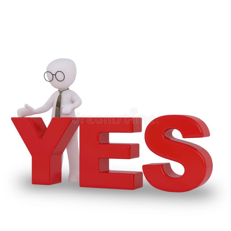 Yes Typography Red Big Letters Stock Illustration - Illustration of ...