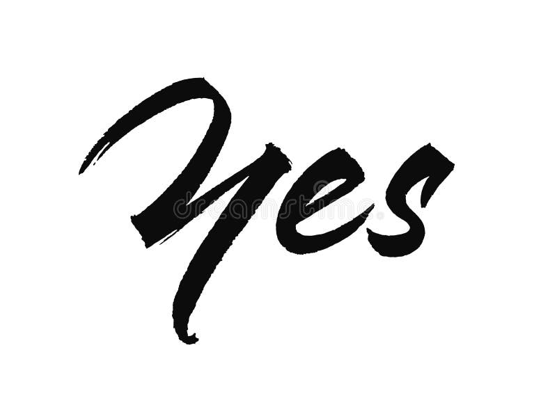 Yes vector lettering stock vector. Illustration of calligraphic - 151295267