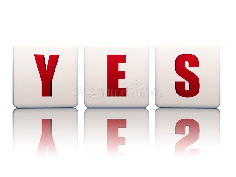 Yes in white blocks stock illustration. Illustration of question - 26933151