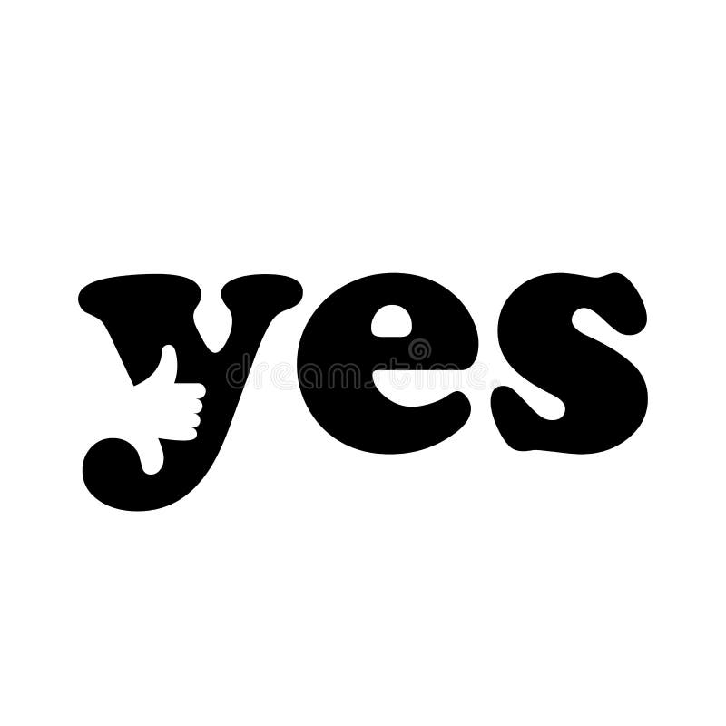 Yes word icon - thumb up stock vector. Illustration of hand - 184220946