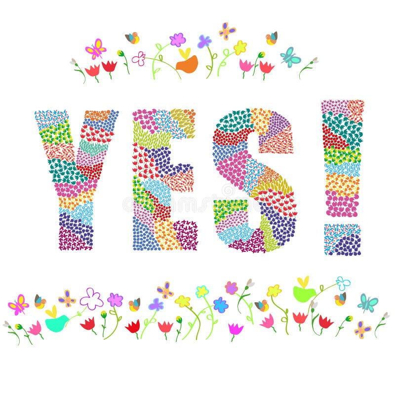 Yes word stock vector. Illustration of children, candy - 47595902