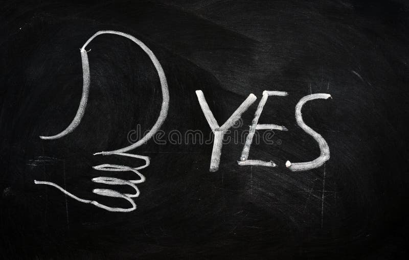 YES written on blackboard stock image. Image of expressing - 22486851