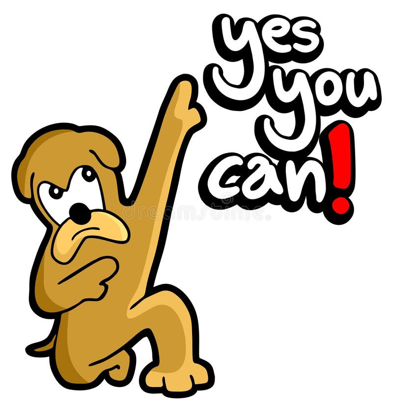 Yes you can dog stock vector. Illustration of indicate - 41030376