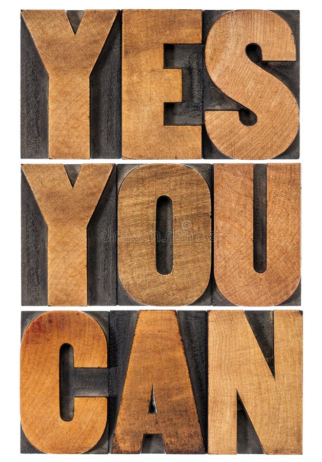Yes You Can Motivation Phrase Stock Image Image Of Vintage Success