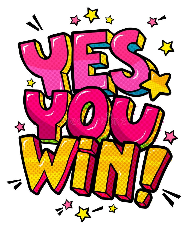 You Win Comic Explosion Cartoon Stock Vector Art More