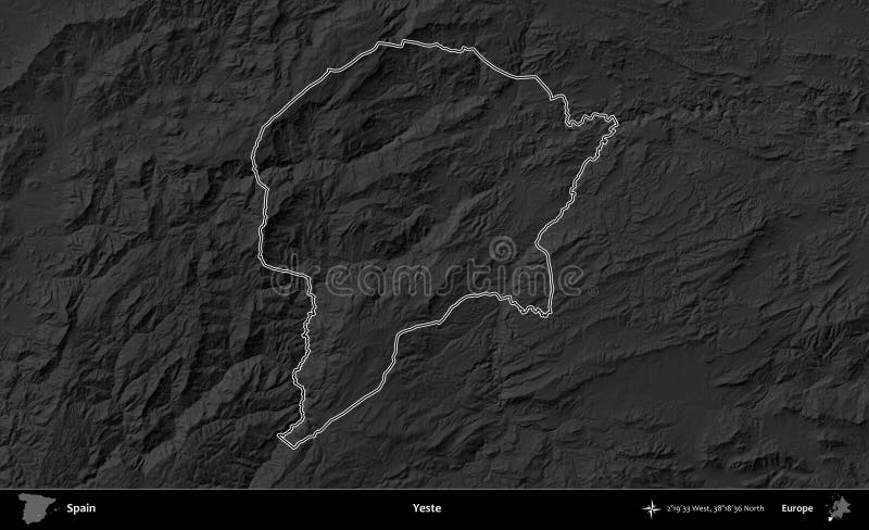 Yeste Outlined, Spain. Grayscale Stock Illustration - Illustration of ...
