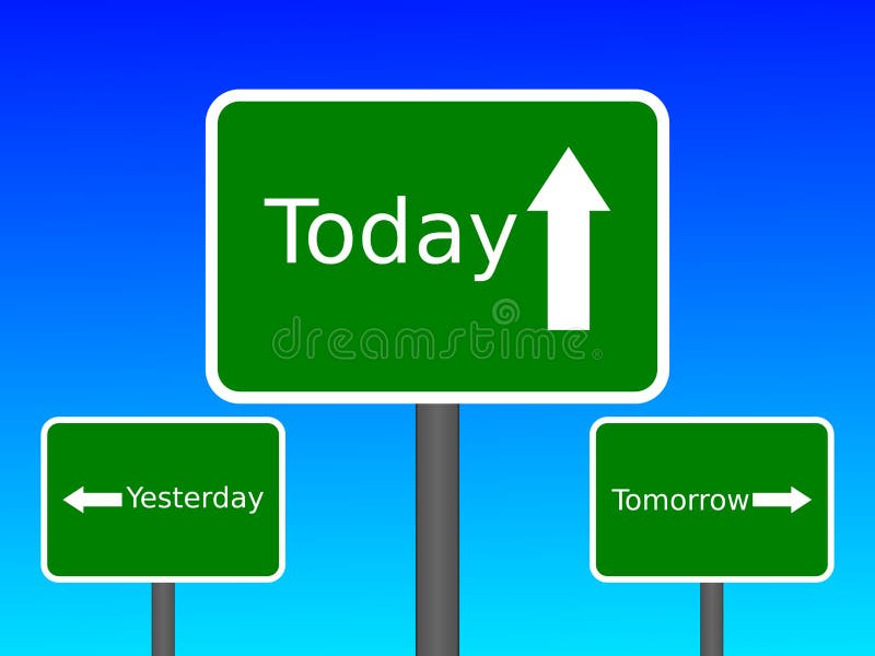 Illustration Of Tomorrow Today Yesterday Road Sign Illustration Of Tomorrow Today Yesterday Road Sign