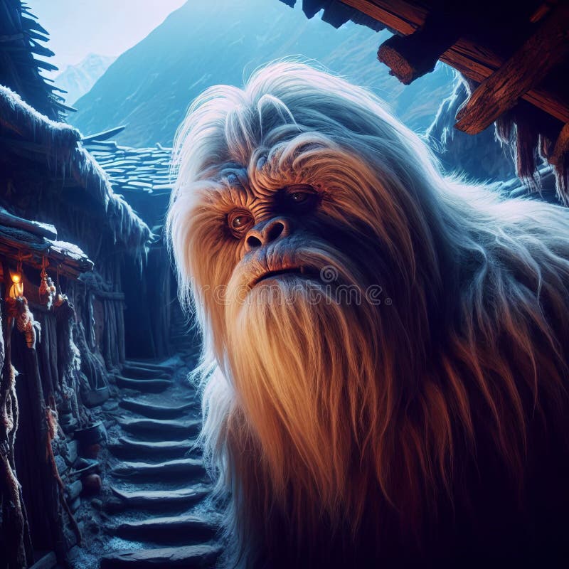 Yeti Ape Like Creature Covered in Fur Lives in the Himalayas Mys Stock ... Yeti Ape Like Creature Covered in Fur Lives in the Himalayas Mys Stock ...