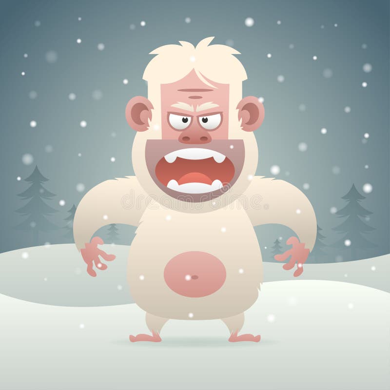 Yeti Evil Character in Winter Forest Stock Vector - Illustration of ...