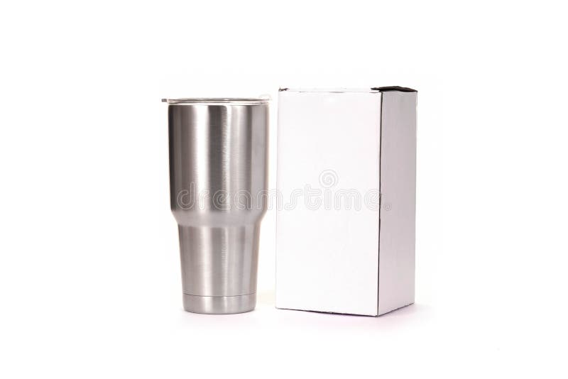 Yeti Glass and White Box on White Background Stock Photo - Image of ...