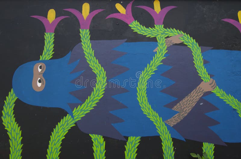 Yeti Graffiti editorial photo. Image of garden, lying - 47841476