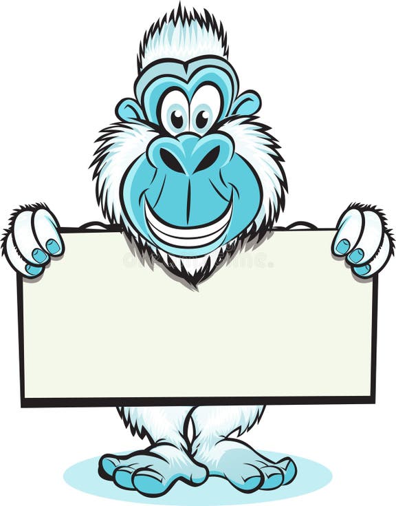 Yeti holding sign stock vector. Illustration of sasquatch - 15686646