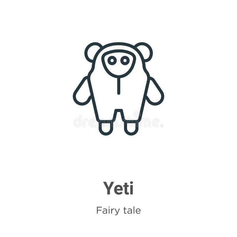 Yeti Outline Vector Icon. Thin Line Black Yeti Icon, Flat Vector Simple ...