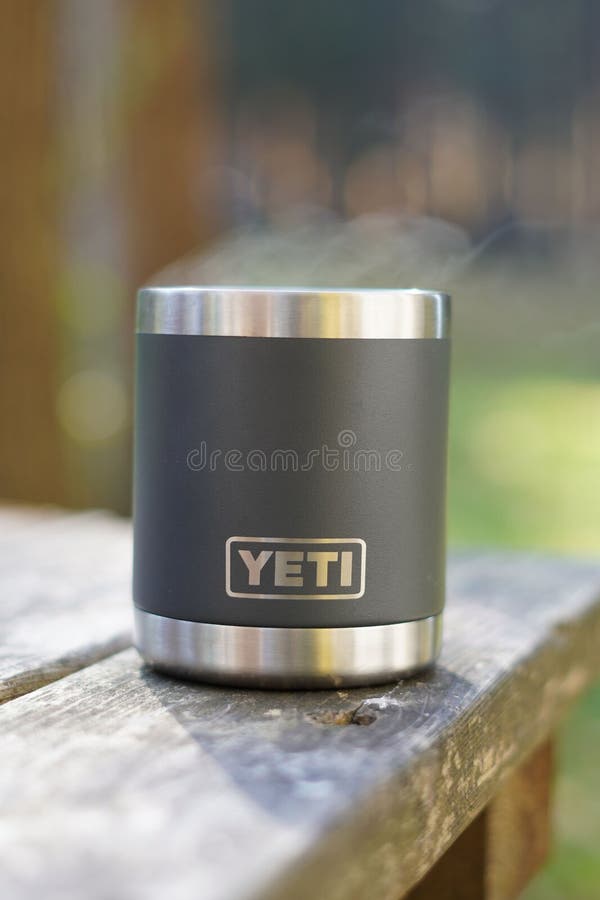 YETI Rambler Lowball Mug on a Wooden Table Editorial Stock Image ...