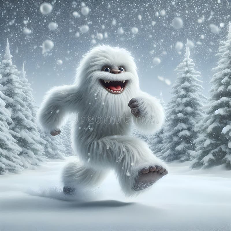 A yeti running stock illustration. Illustration of tree - 373715087