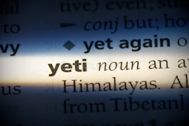 Yeti stock photo. Image of writing, definition, language - 161576108