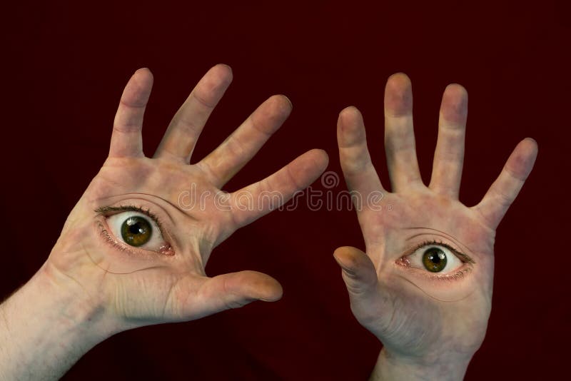 Yeux Sur Le Monstre De Mains Image stock - Image du halloween, yeux ...