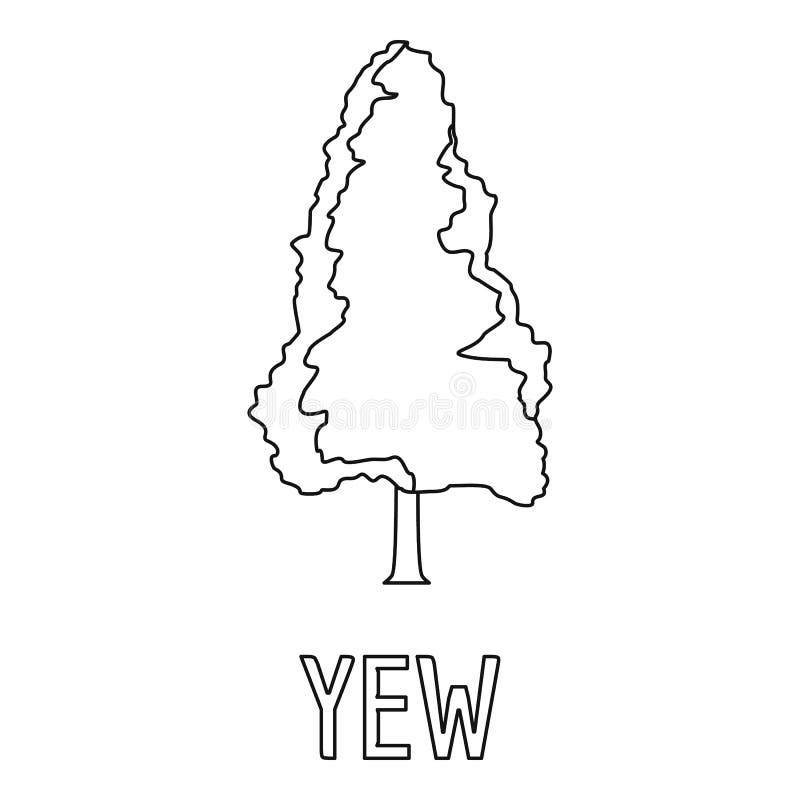 Yew icon, outline style. stock illustration. Illustration of logo ...