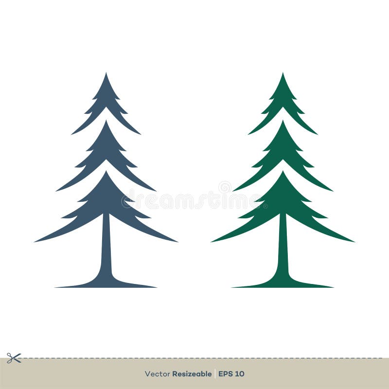 Yew or Pine Tree Icon Vector Logo Template Illustration Design Stock ...