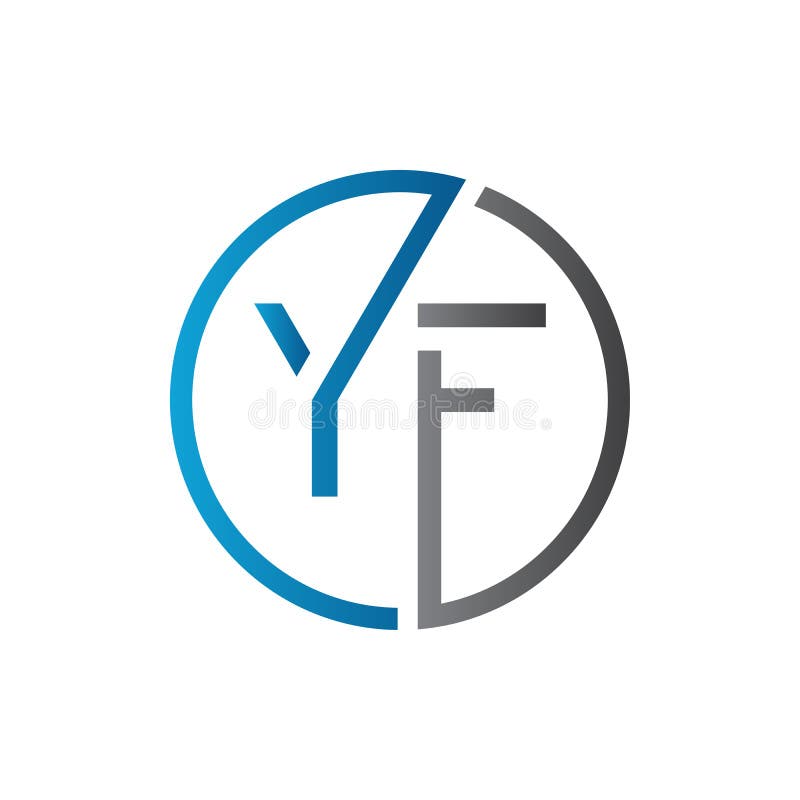 YF Logo Design Vector Template. Initial Circle Letter YF Vector ...