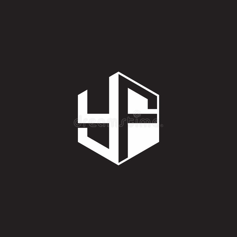 YF Logo Monogram Hexagon with Black Background Negative Space Style ...