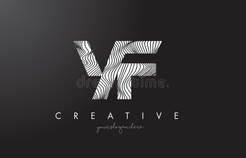 YF Y F Letter Logo with Zebra Lines Texture Design Vector. Stock Vector ...