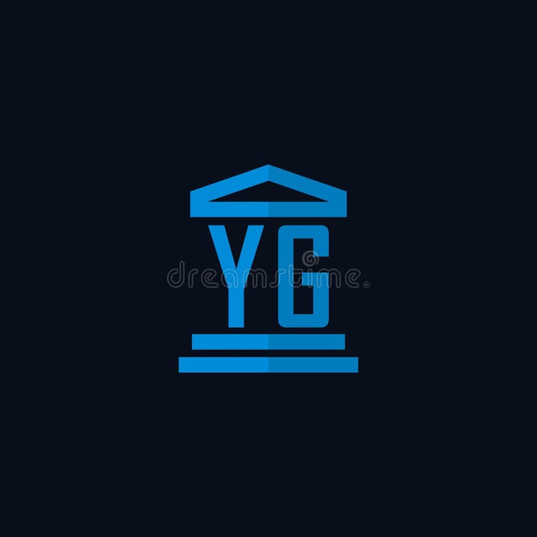 YG Initial Logo Monogram with Simple Courthouse Building Icon Design ...