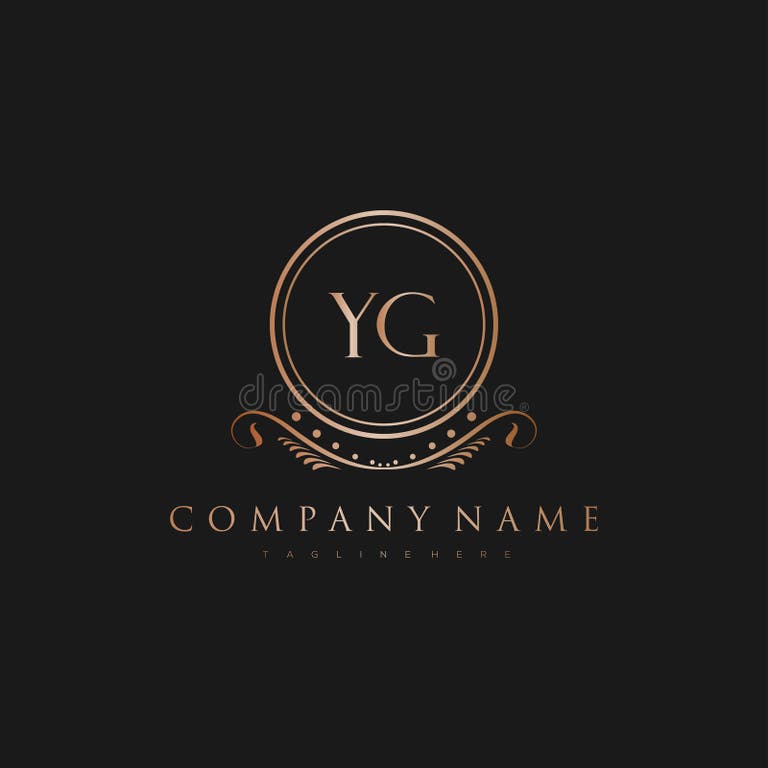 YG Letter Initial with Royal Luxury Logo Template Stock Vector ...