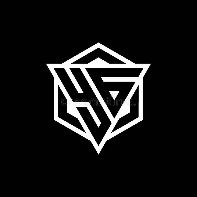 YG Logo Monogram with Triangle and Hexagon Shape Combination Stock ...