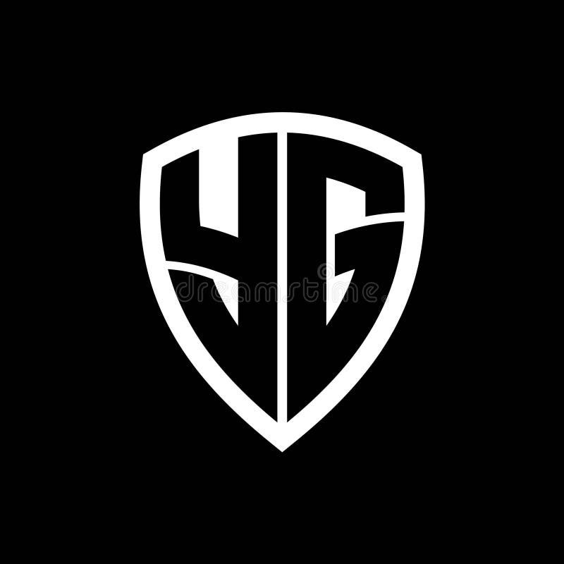 YG Monogram Logo with Bold Letters Shield Shape with Black and White ...