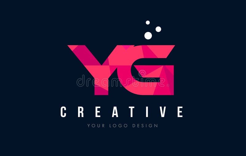 YG Y G Letter Logo with Purple Low Poly Pink Triangles Concept Stock ...