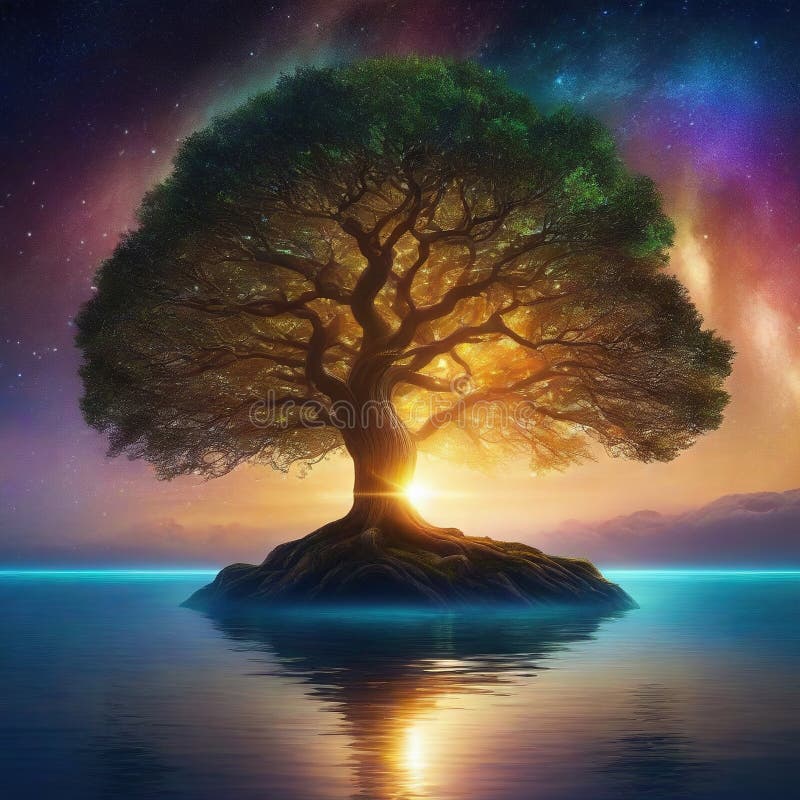 Yggdrasil the Eternal Tree in the Middle of the Stock Photo - Image of ...