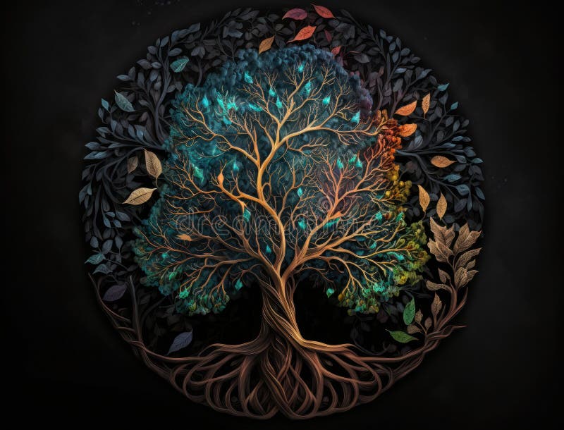 Yggdrasil World Tree Concept Created with Generative AI Technology ...